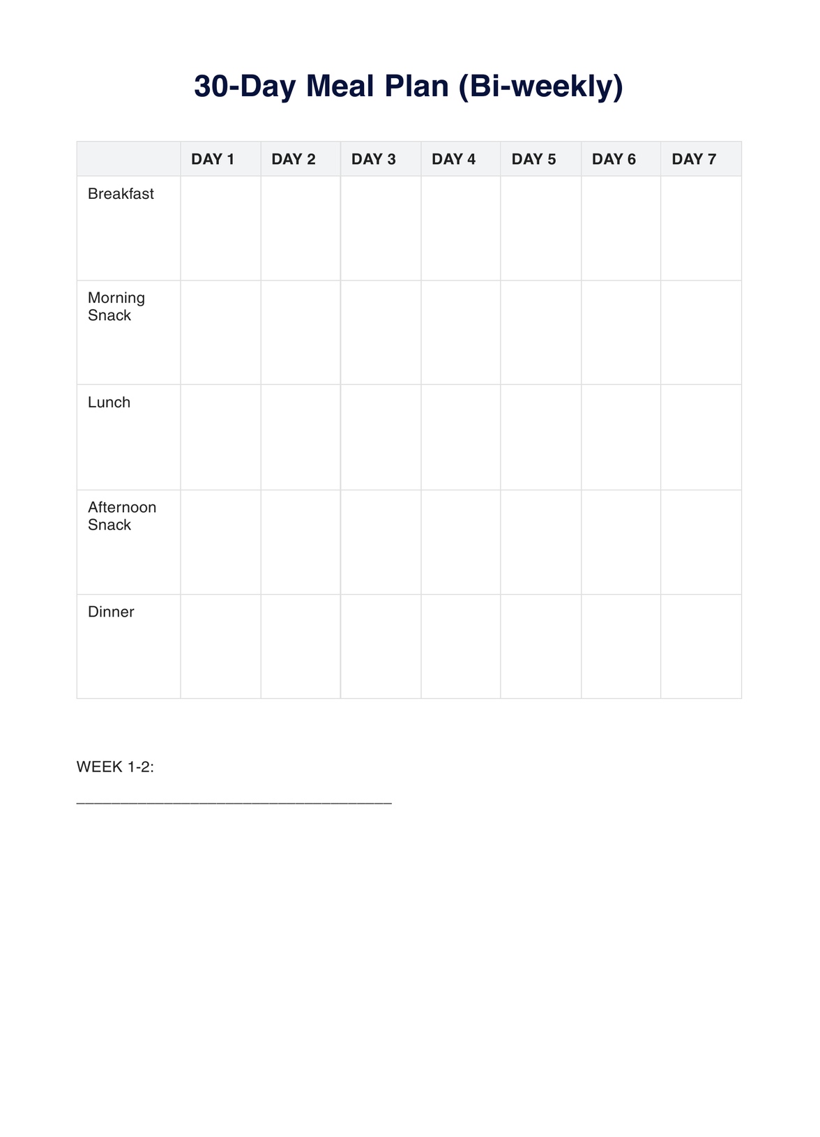 21-Day Weight Loss Plan & Example | Free PDF Download