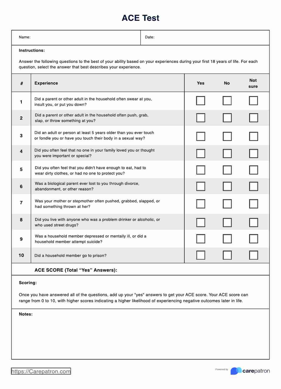 ACE Test ACE Test