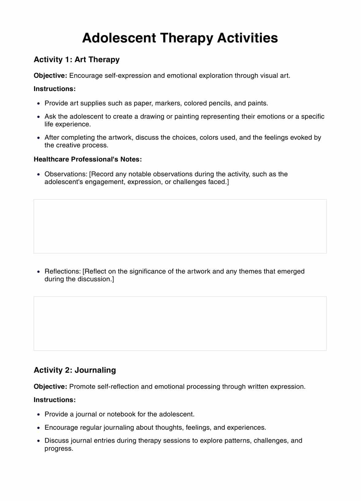 Play Therapy Activities PDF & Example | Free PDF Download