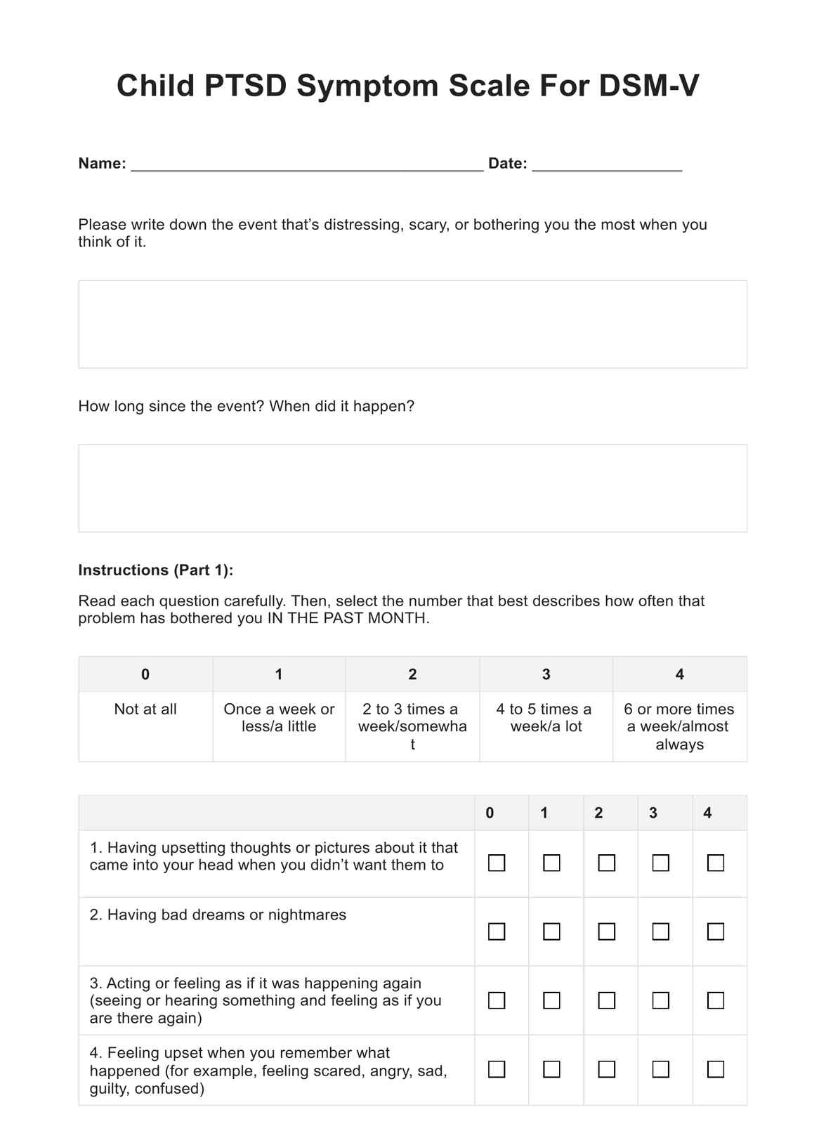 Child PTSD Symptom Scale