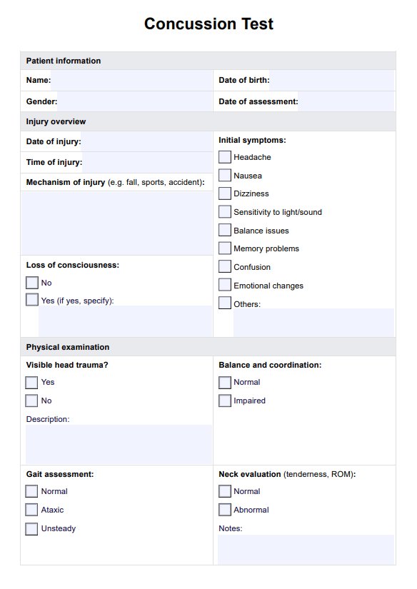 Concussion Test Concussion Test