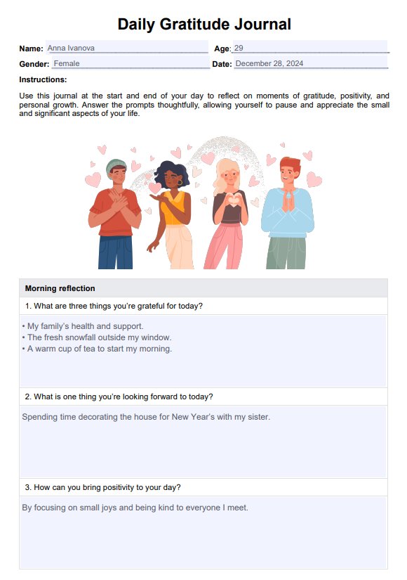 Daily Gratitude Journal Template & Example | Free PDF Download
