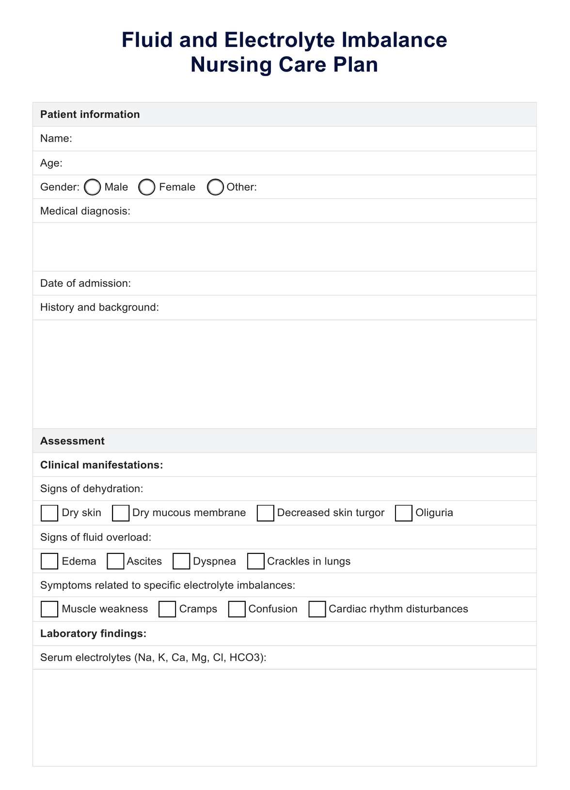 Fluid And Electrolyte Cheat Sheet & Example | Free PDF Download