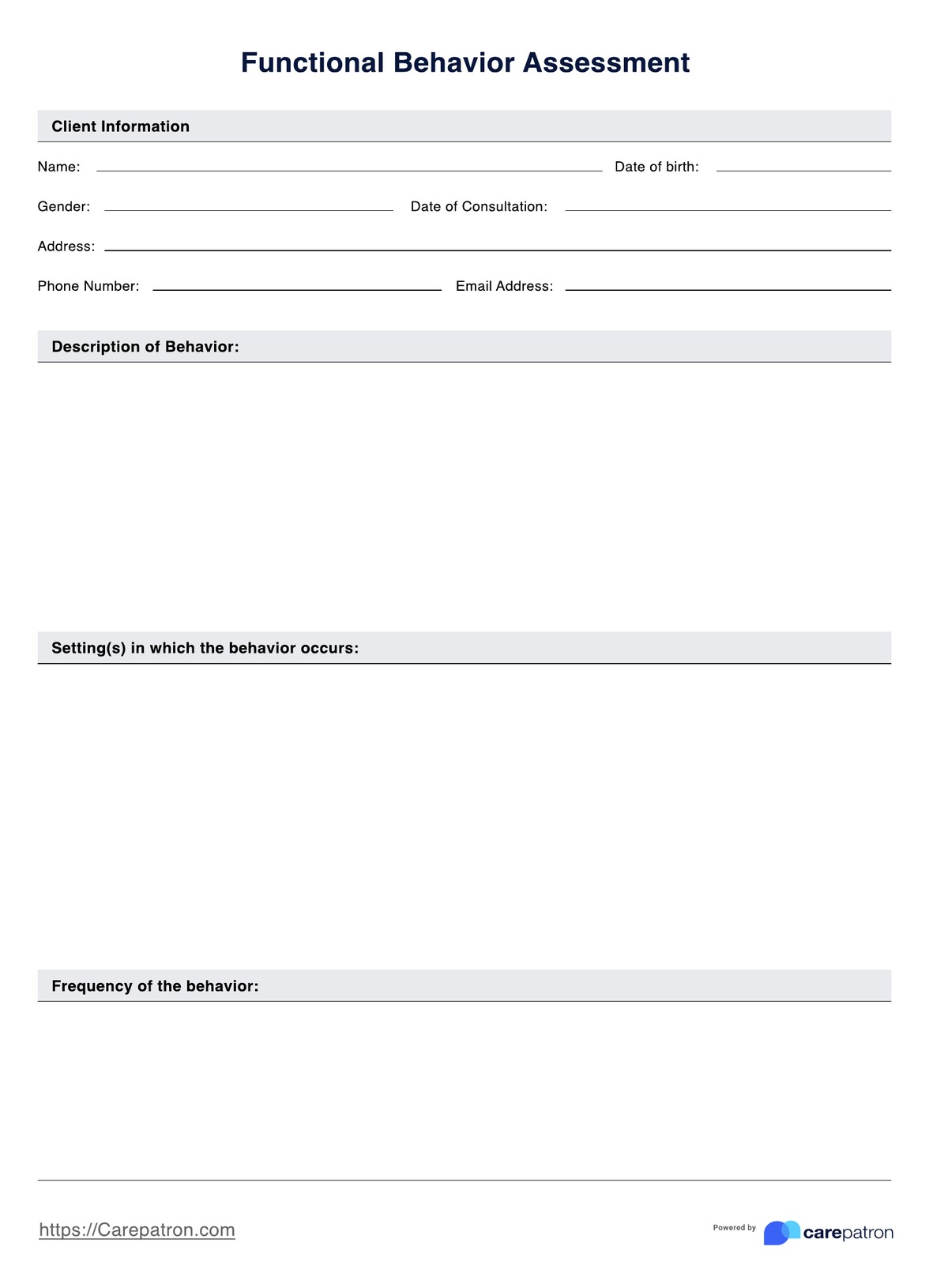 Functional Assessment & Example | Free PDF Download