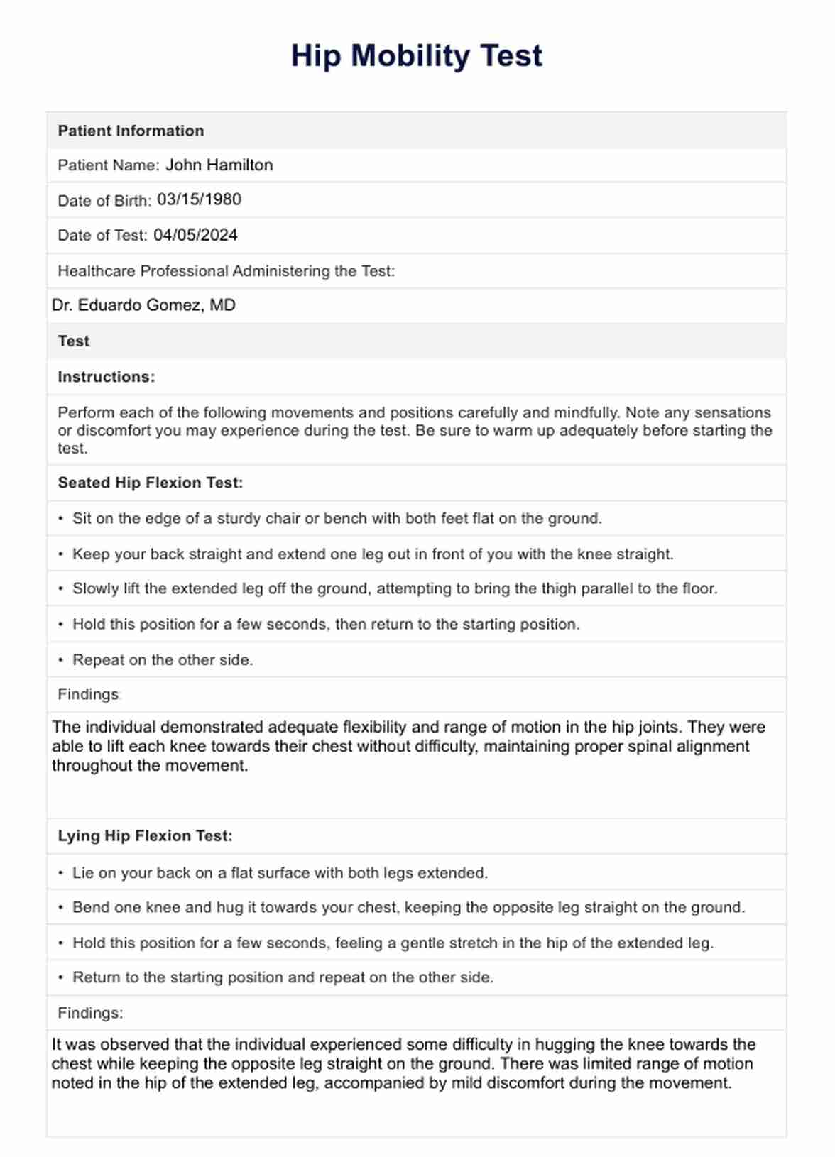 Hip Mobility Test & Example | Free PDF Download
