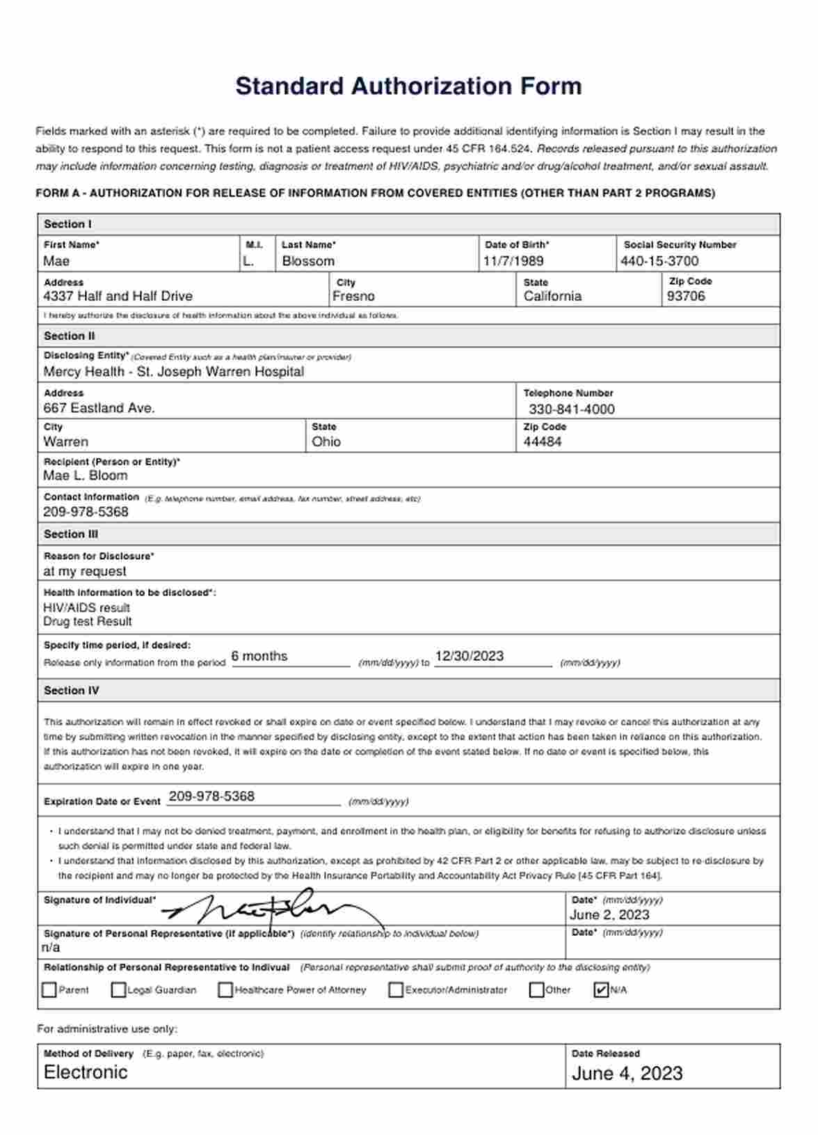HIPAA Release Form Ohio & Example | Free PDF Download
