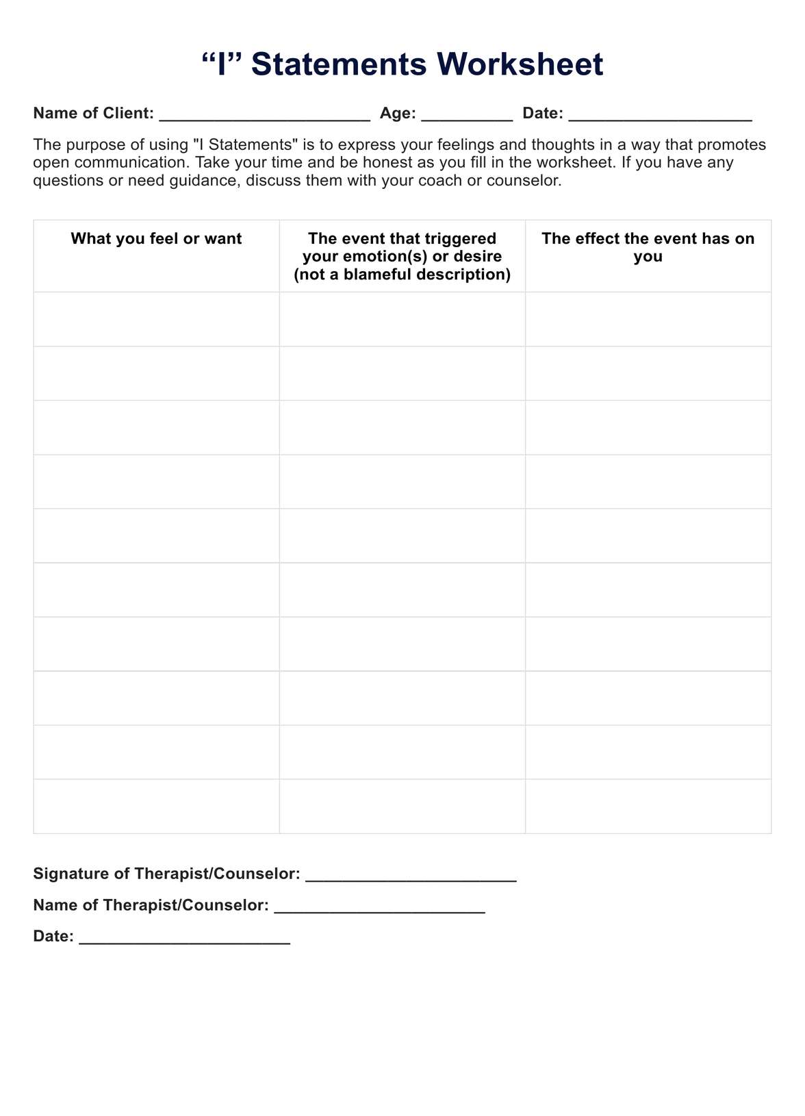 Should Statements Worksheet & Example | Free PDF Download