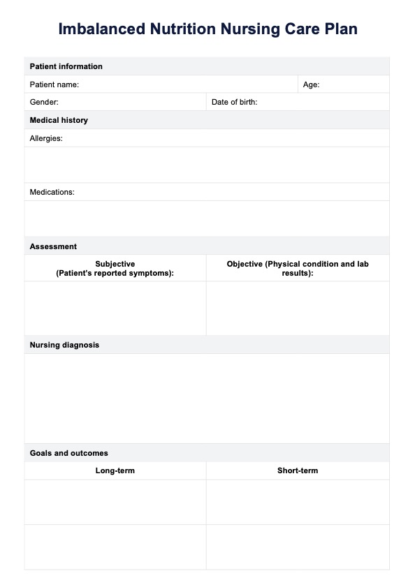 Nutrition Care Plan Example Free PDF Download Nutrition Care Plan Example Free PDF Download