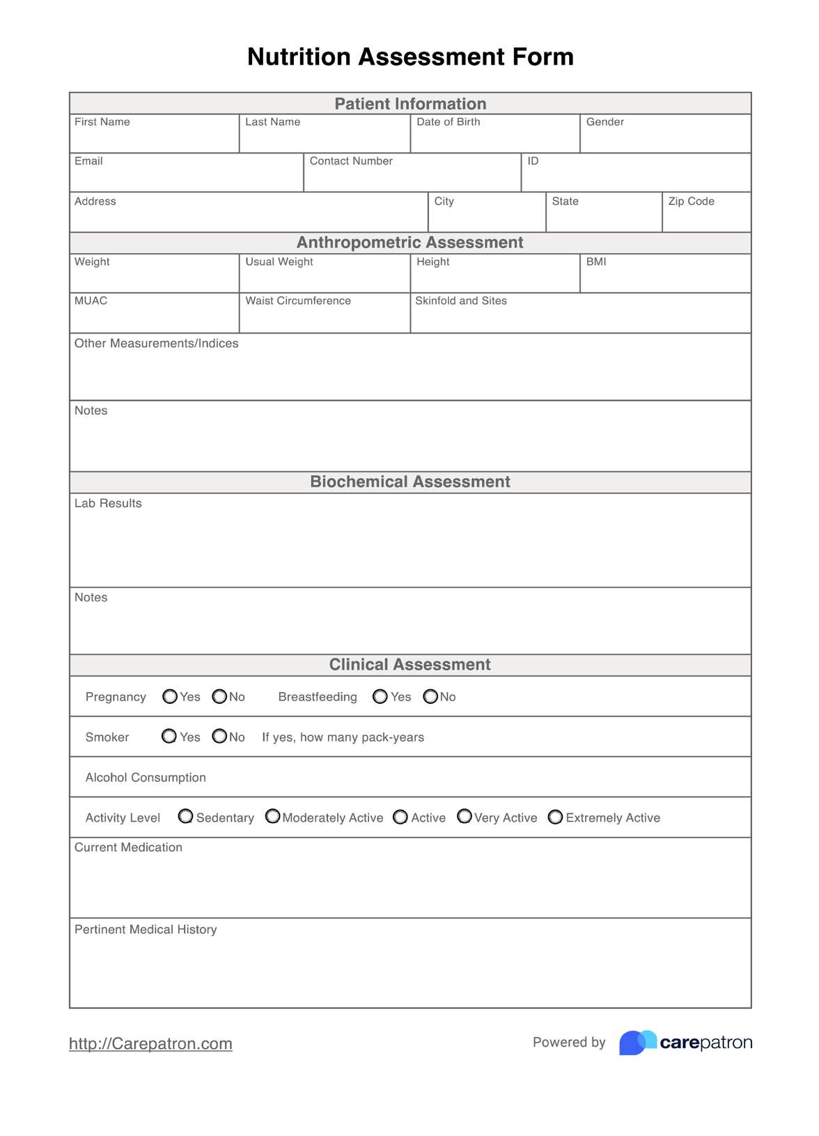 Nursing Nutrition Assessment & Example | Free PDF Download