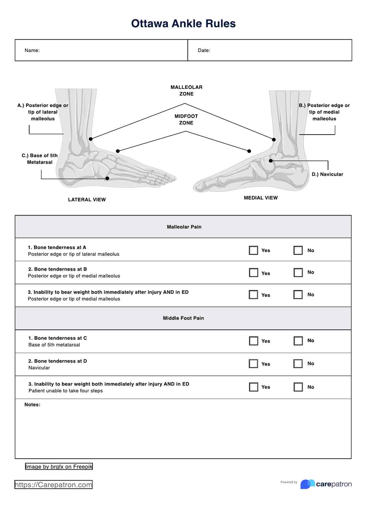 Ottawa Knee Rules & Example | Free PDF Download