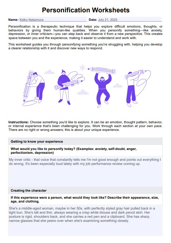 Personification Printable Worksheets