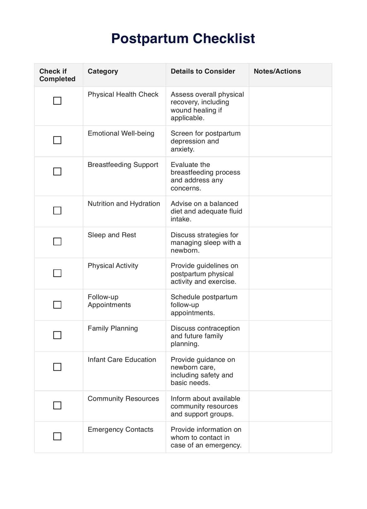 Postpartum Nursing Care Assessment Example Free PDF Download Postpartum Nursing Care Assessment Example Free PDF Download
