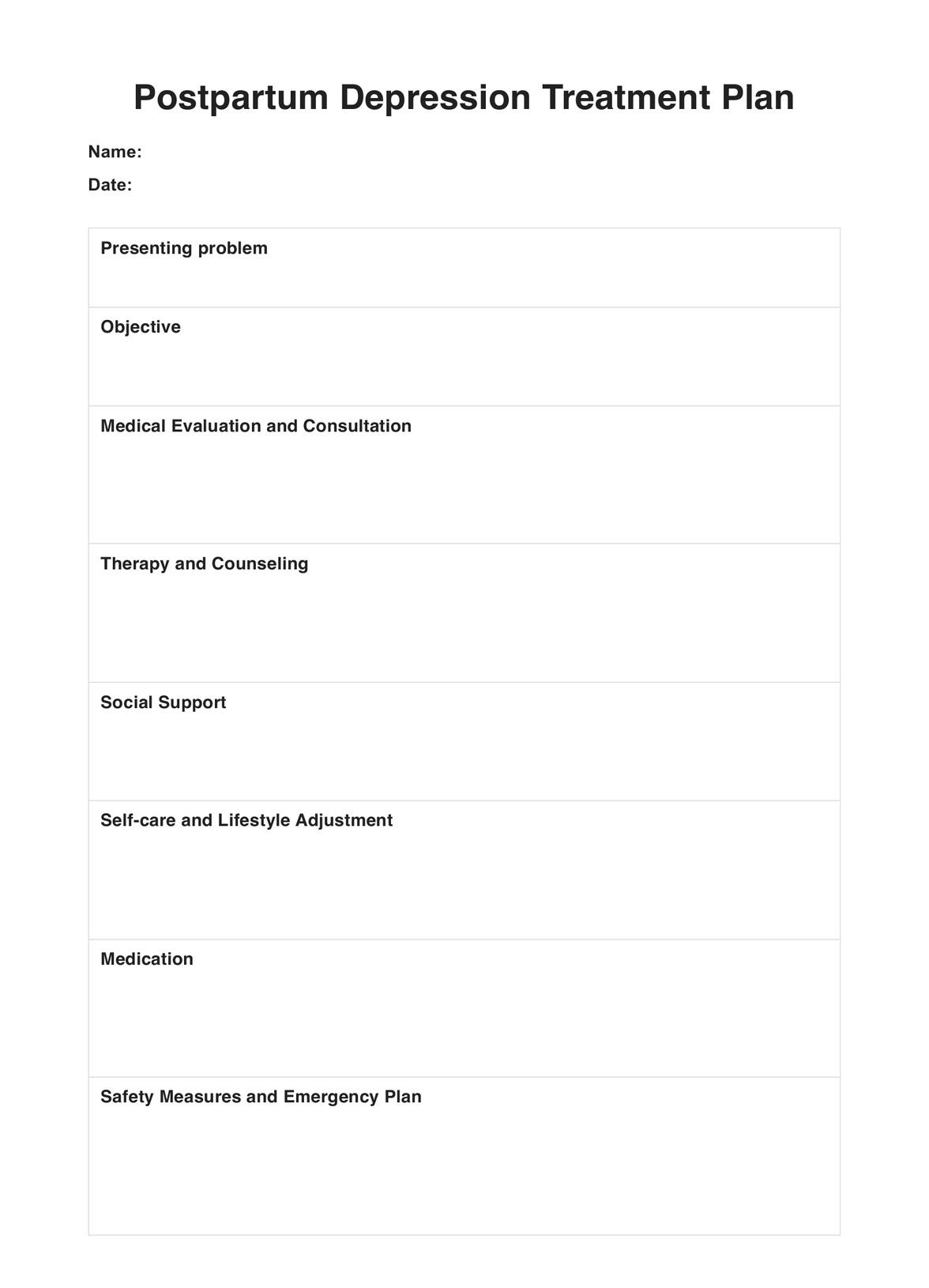 Postpartum Care Plan Example Free PDF Download
