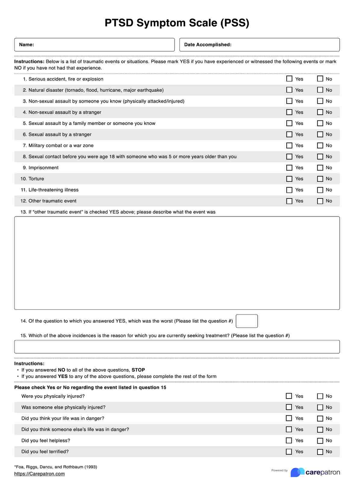 PTSD Symptom Scale