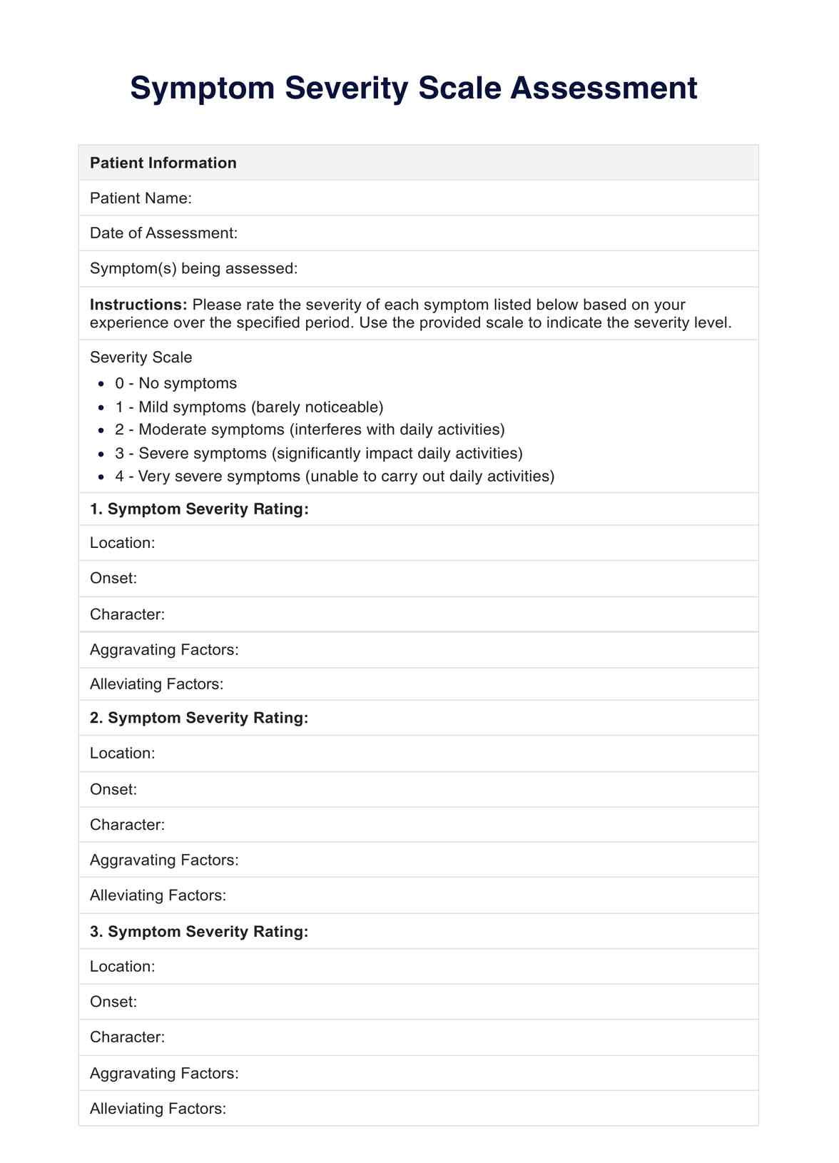 Panic Disorder Severity Scale & Example | Free PDF Download