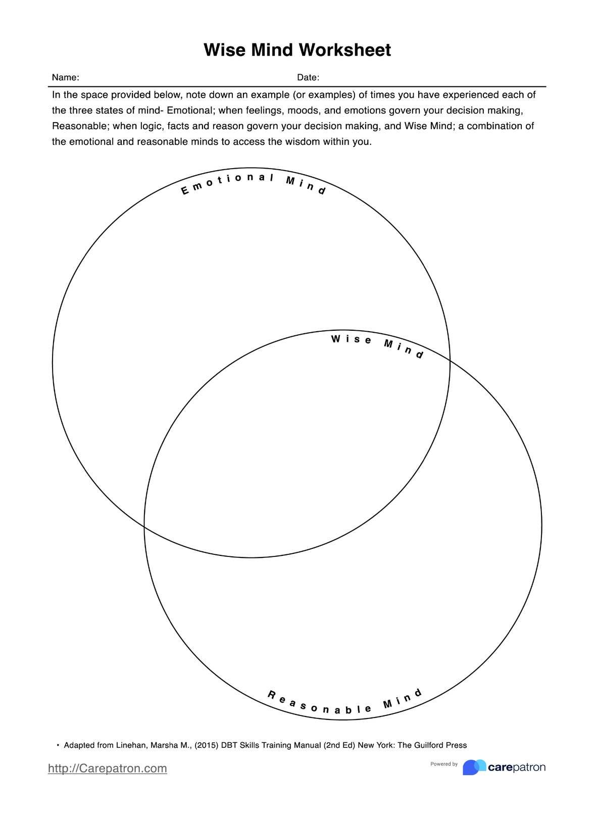 Dbt Wise Mind Worksheet Wise Mind Beyond Decision Making: Embracing