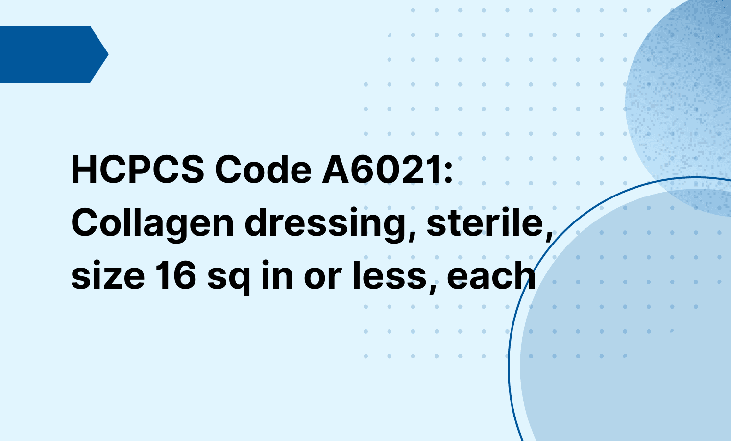 HCPCS Code A6021: Collagen dressing, sterile, size 16 sq in or less, each