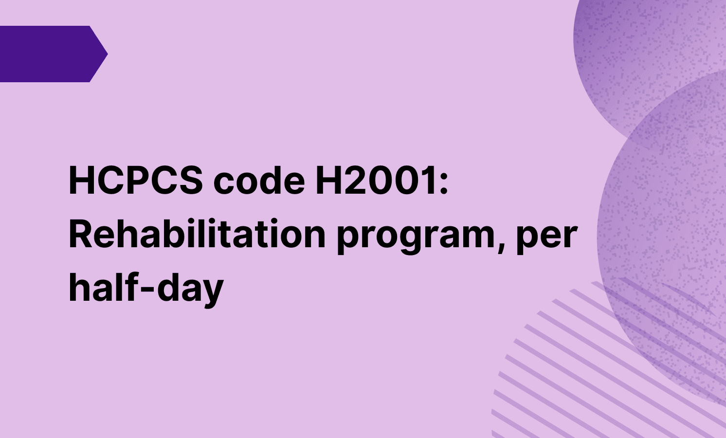 HCPCS code H2001: Rehabilitation program, per half-day